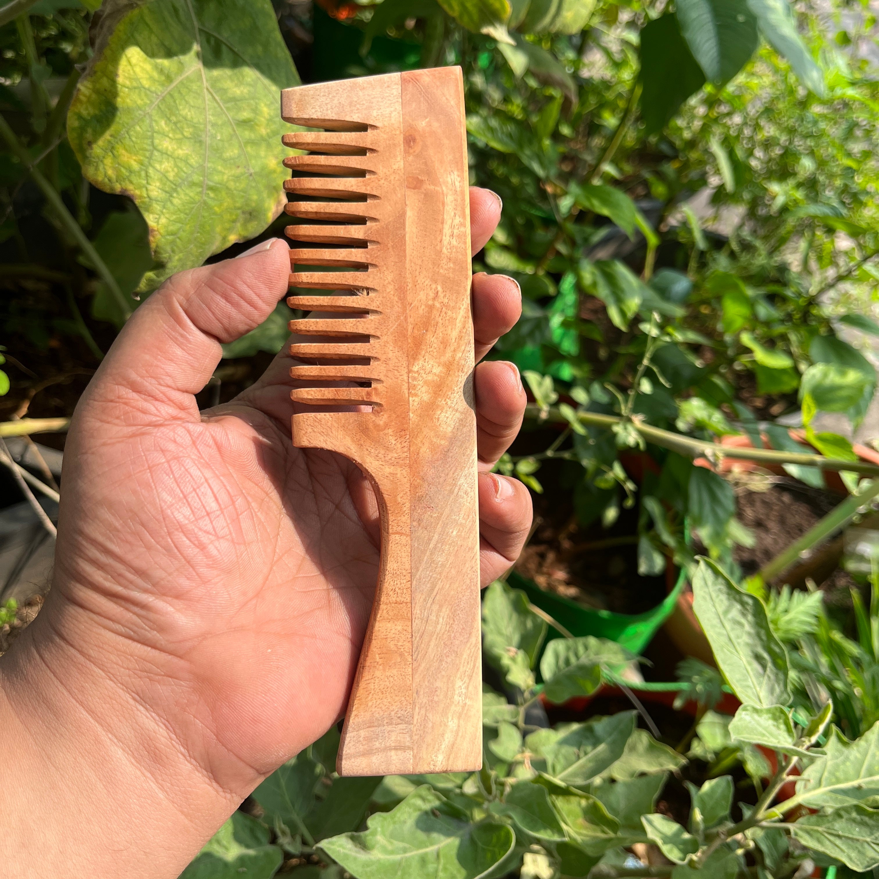 Neem Wooden Comb for Men & Women | Reduces Hair Fall, Dandruff & Promo ...